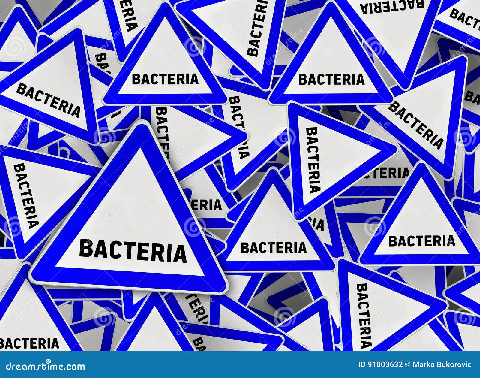 A Lot of Bacteria Triangle Road Sign Stock Illustration - Illustration ...