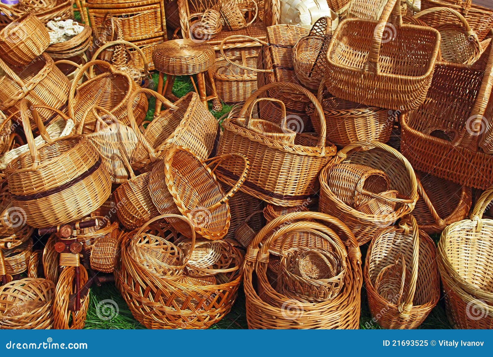 A lot of baskets stock image. Image of detail, retro - 21693525