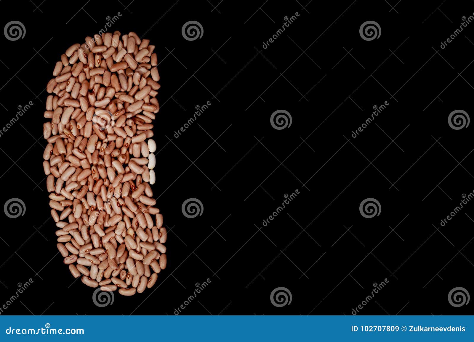 A Lot of Beige Beans on a Black Background. Stock Image - Image of copy ...