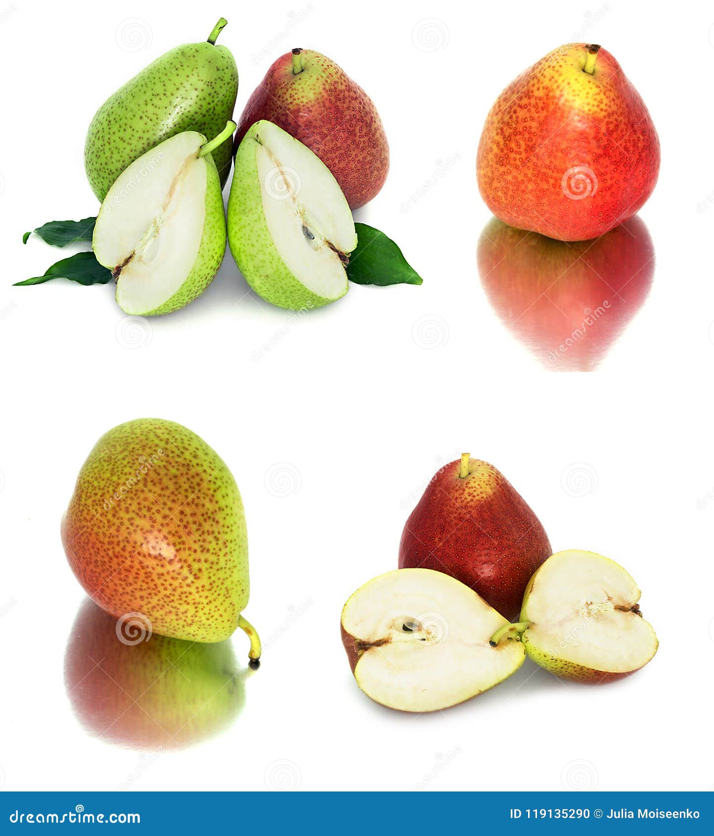 A Lot of Big, Ripe, Bright Pears. Pears on a White Background, Whole ...