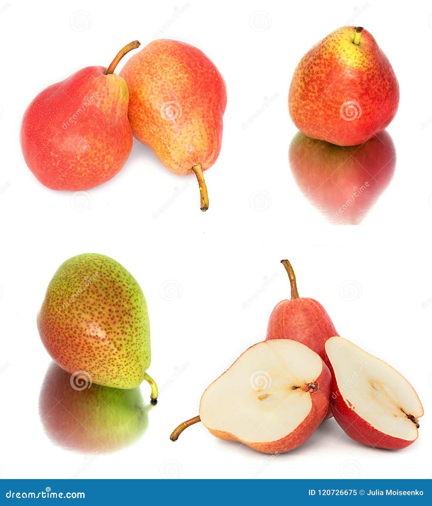 A Lot of Big, Ripe, Bright Pears. Pears on a White Background, Whole ...