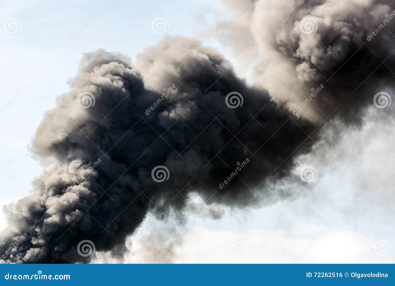 Lot of Black Smoke from the Fire Stock Photo - Image of environment ...