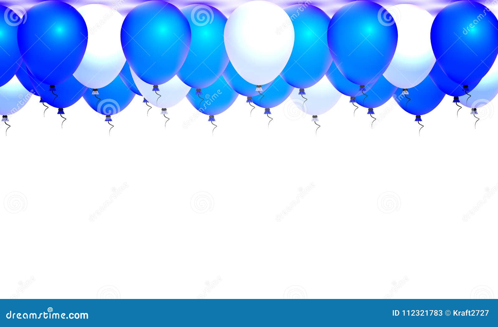 A Lot of Blue and White Balloons Stock Vector - Illustration of ...