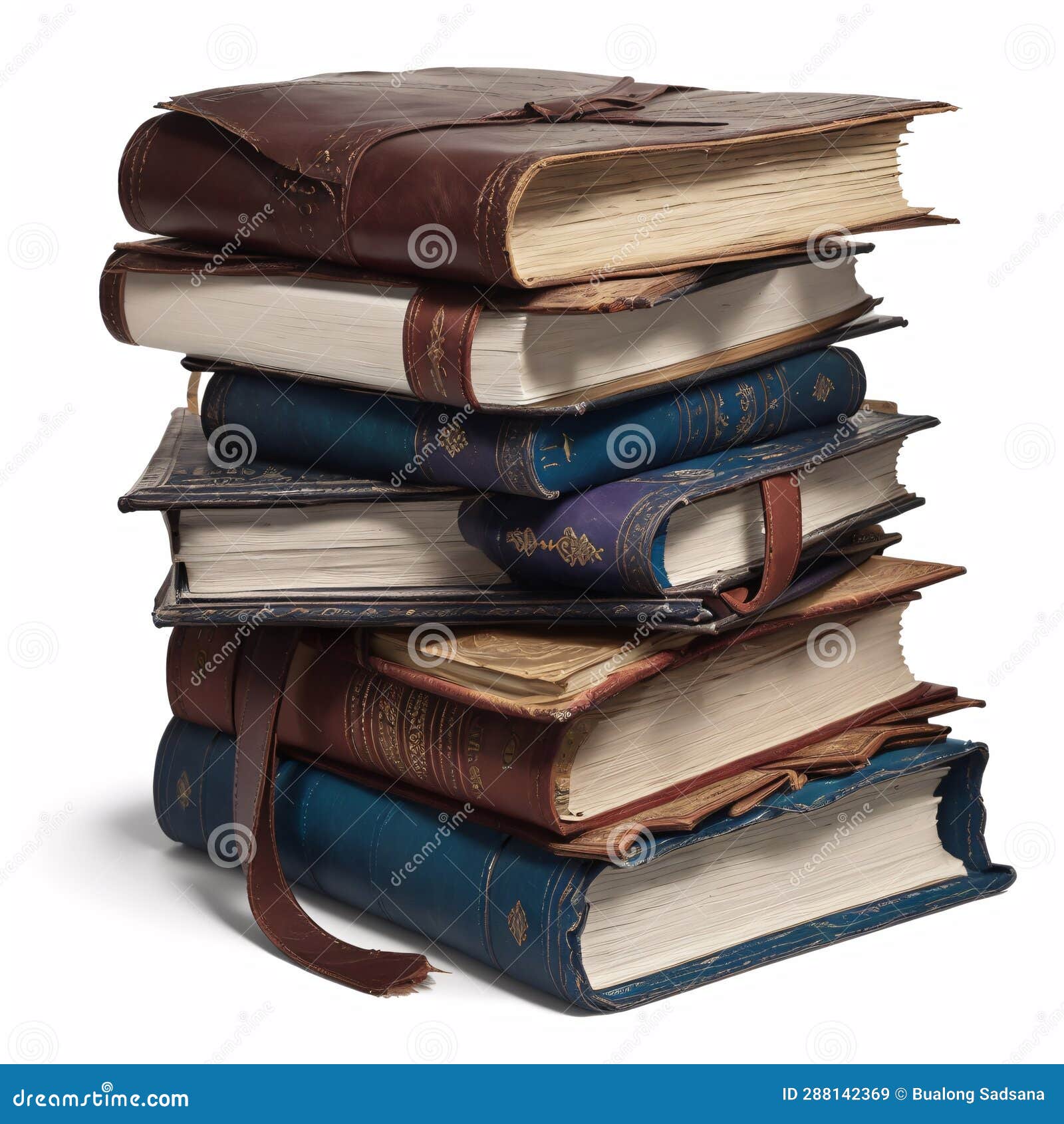 Lot of Books with Bright Covers are in One Pile. Stock Illustration ...