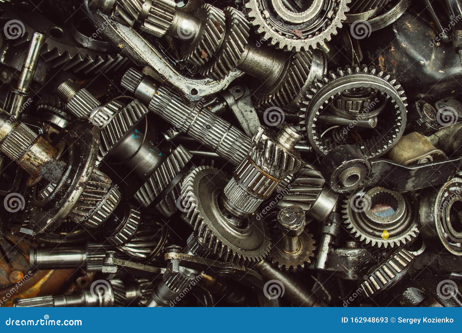 A Lot of Broken Gears and Shafts Stock Image - Image of gears ...