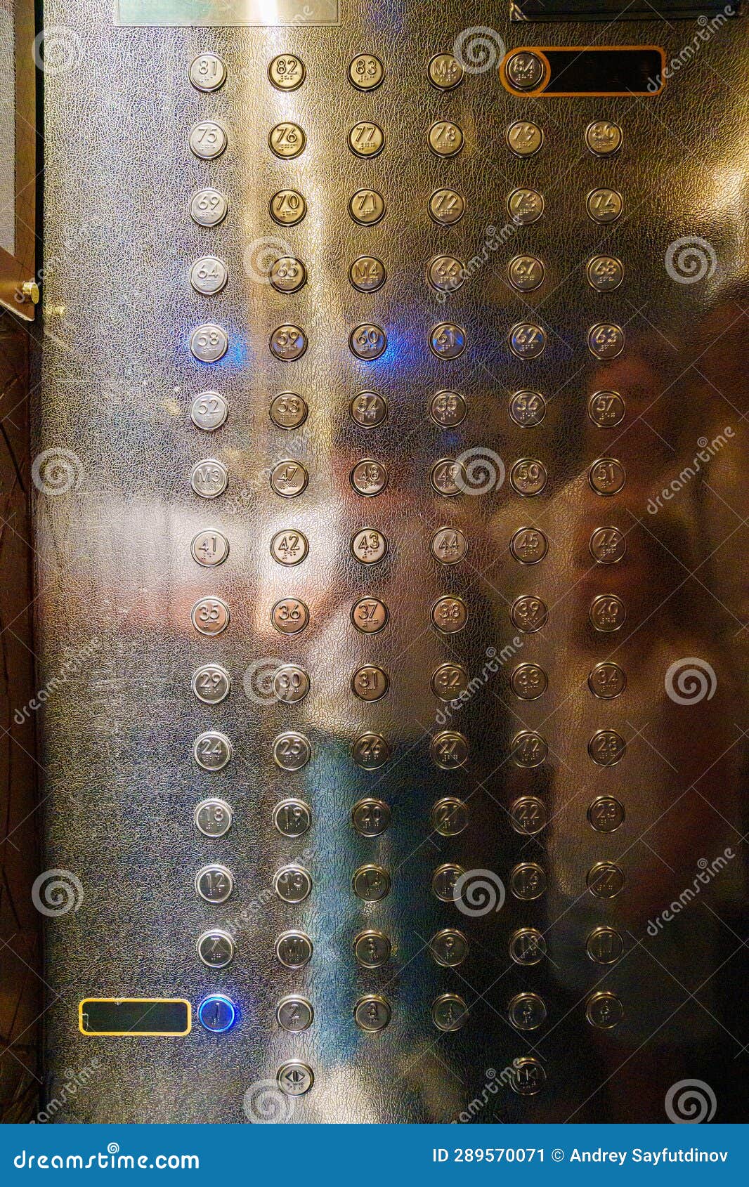 A Lot of Buttons in the Elevator of a Skyscraper. Stock Image - Image ...
