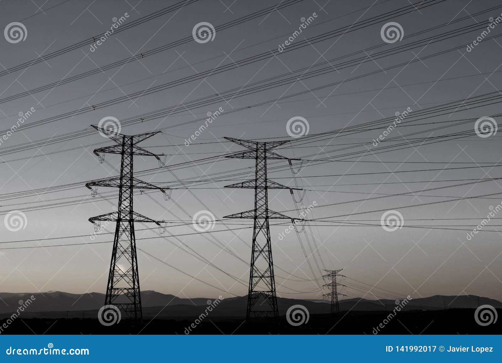 A Lot of Cables Crossing the Sky Stock Image - Image of engineering ...