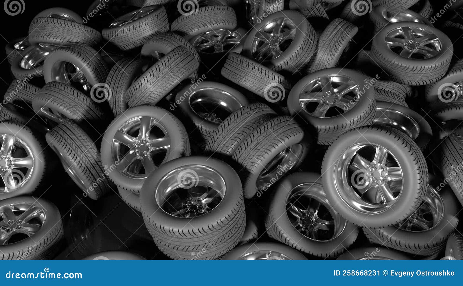 Lot of Car Wheels Piling into a Big Pile Stock Video - Video of ...