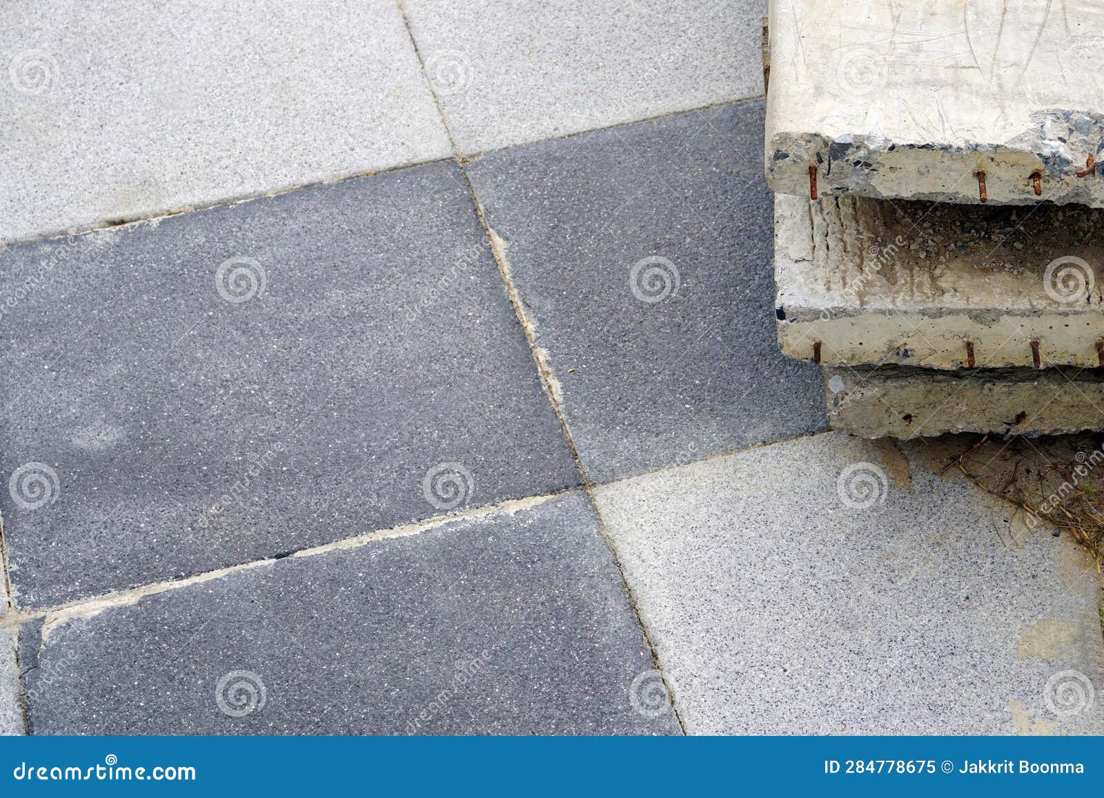 A Lot of Cement Sheet on the Walkway in the Park Stock Image - Image of ...