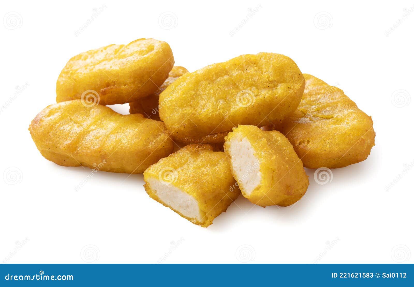 Chicken Nuggets on a White Background Stock Image - Image of deep ...