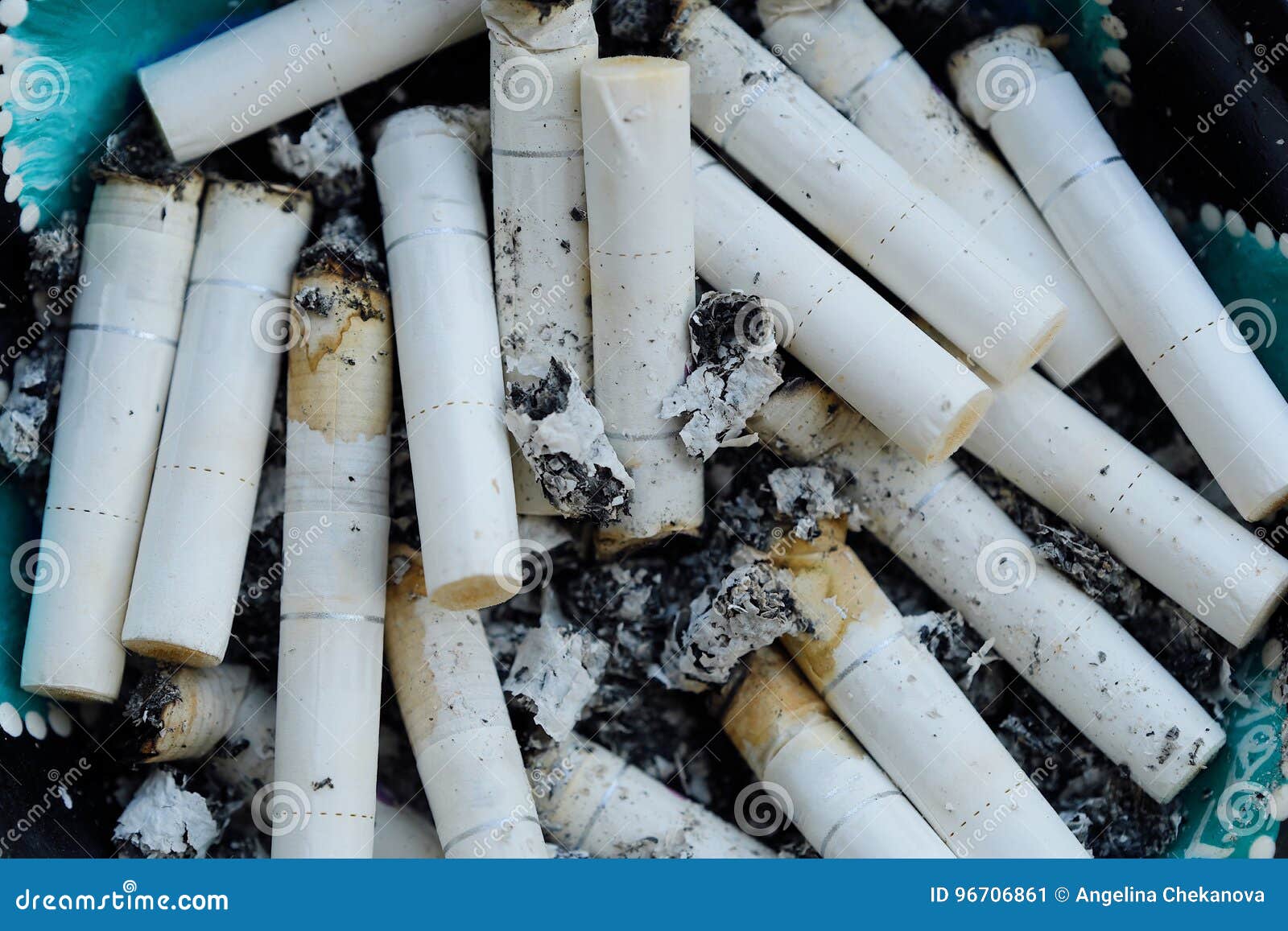 Lot of Cigarettes and Ashes Photo about the Dangers of Smoking Stock ...