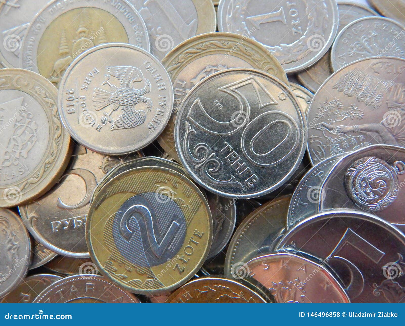 A Lot of Coins of Different Countries Stock Photo - Image of money ...