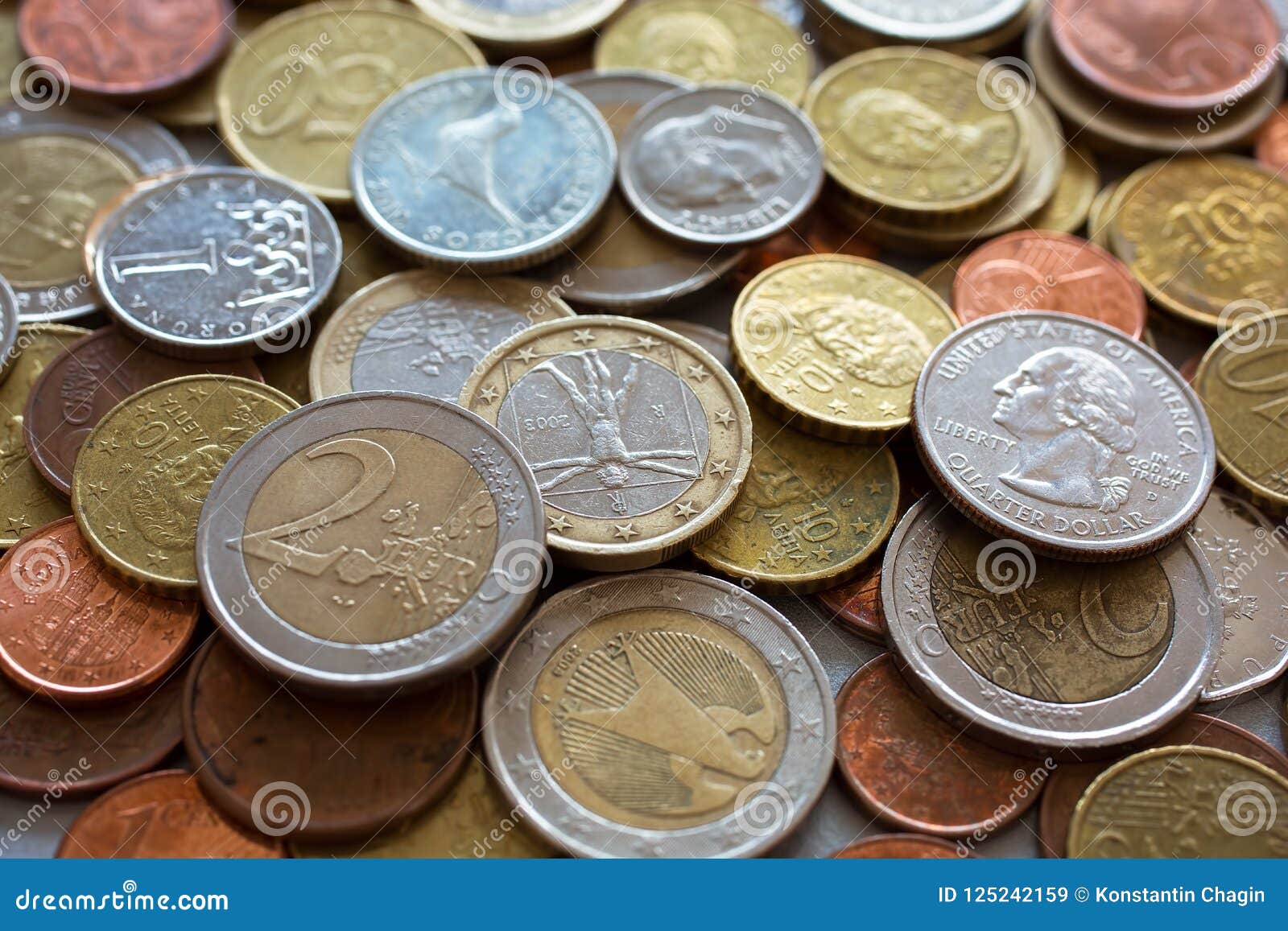 Coins from Different Countries Stock Image - Image of macro, cent ...