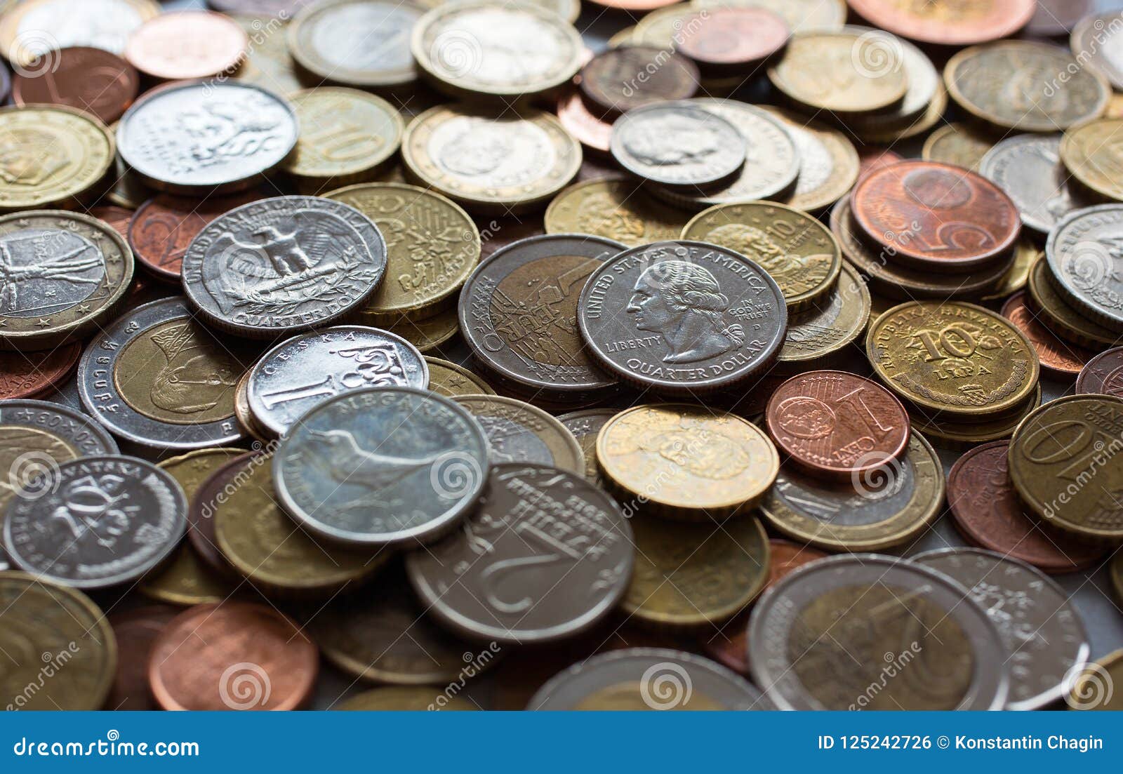 Coins from Different Countries Stock Photo - Image of change, economy ...