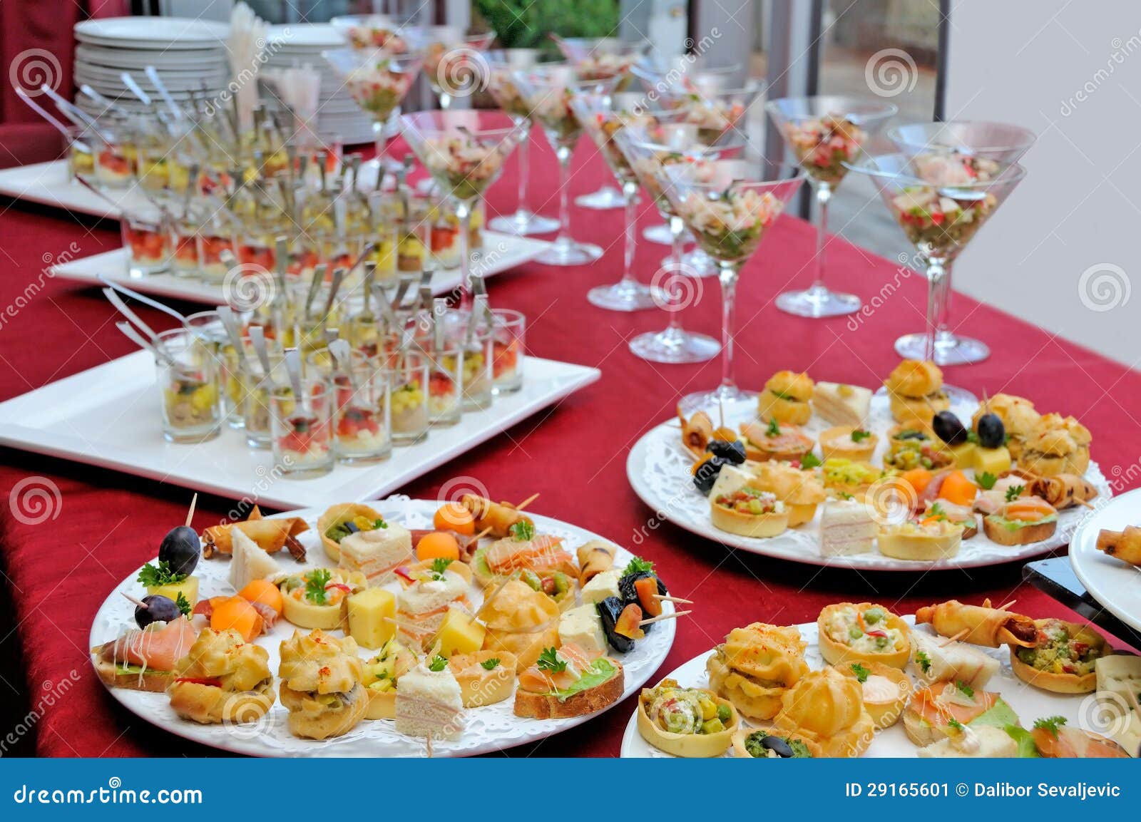 A Lot of Cold Snacks on Buffet Table Stock Image - Image of sandwich ...