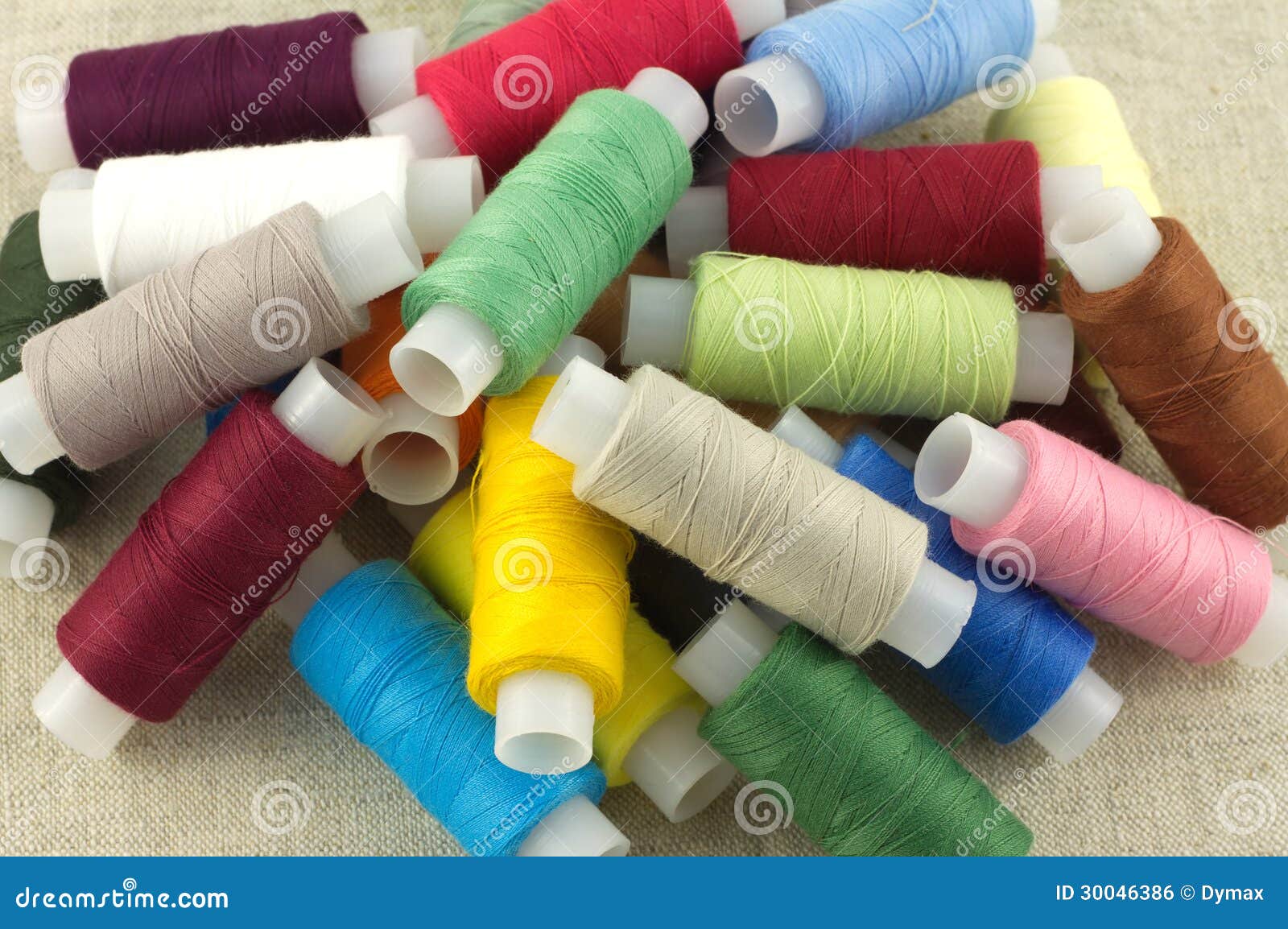 Colored Spools with Thread Close Up Stock Photo - Image of heep ...