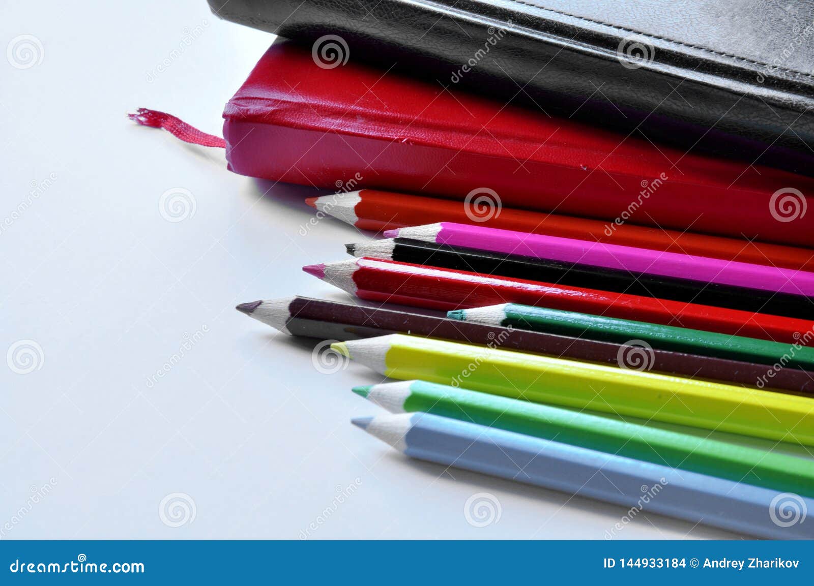 Color pencils on the table stock photo. Image of green - 144933184
