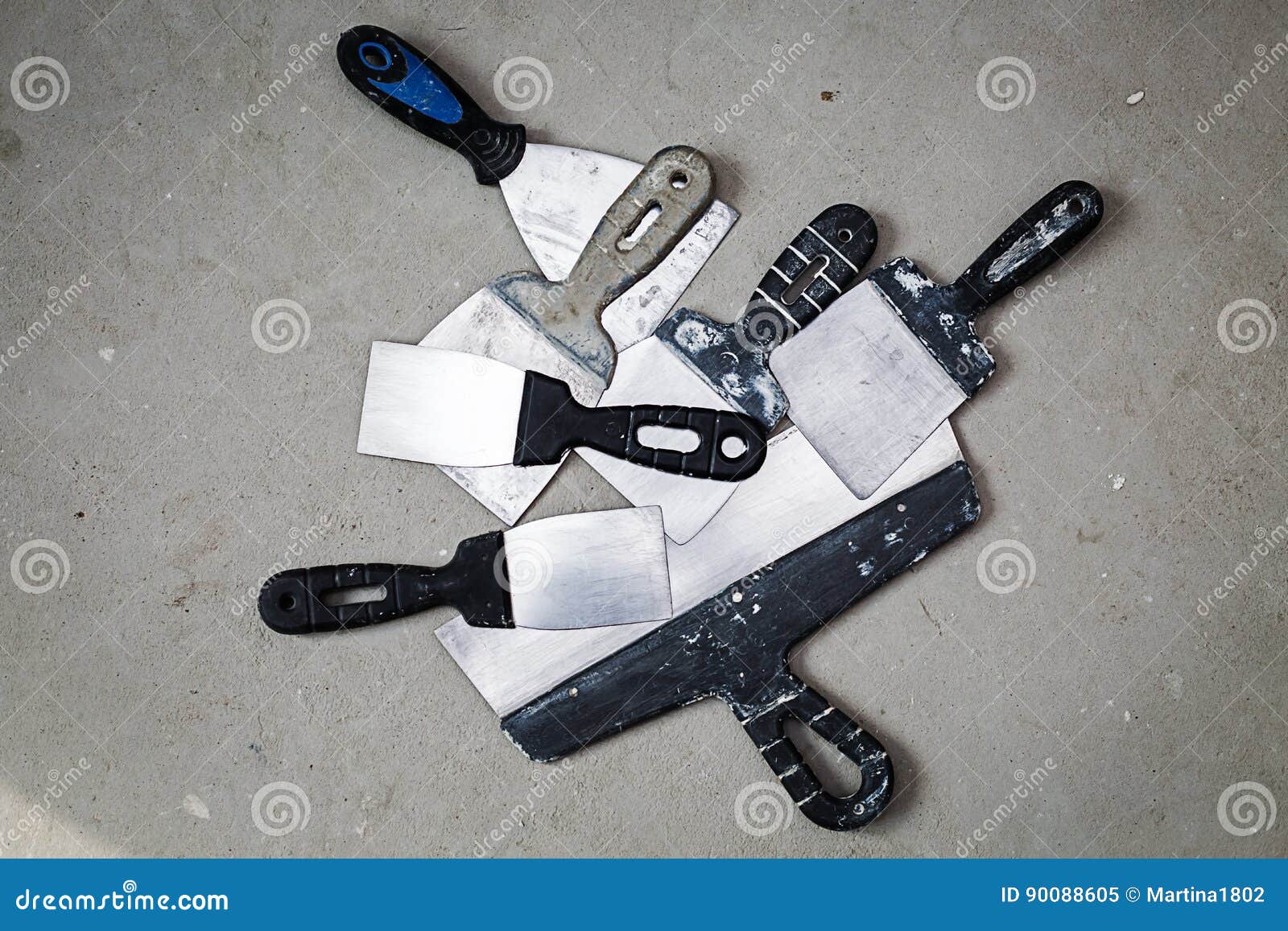Lot of Construction Spatulas Stock Image - Image of handle, metal: 90088605
