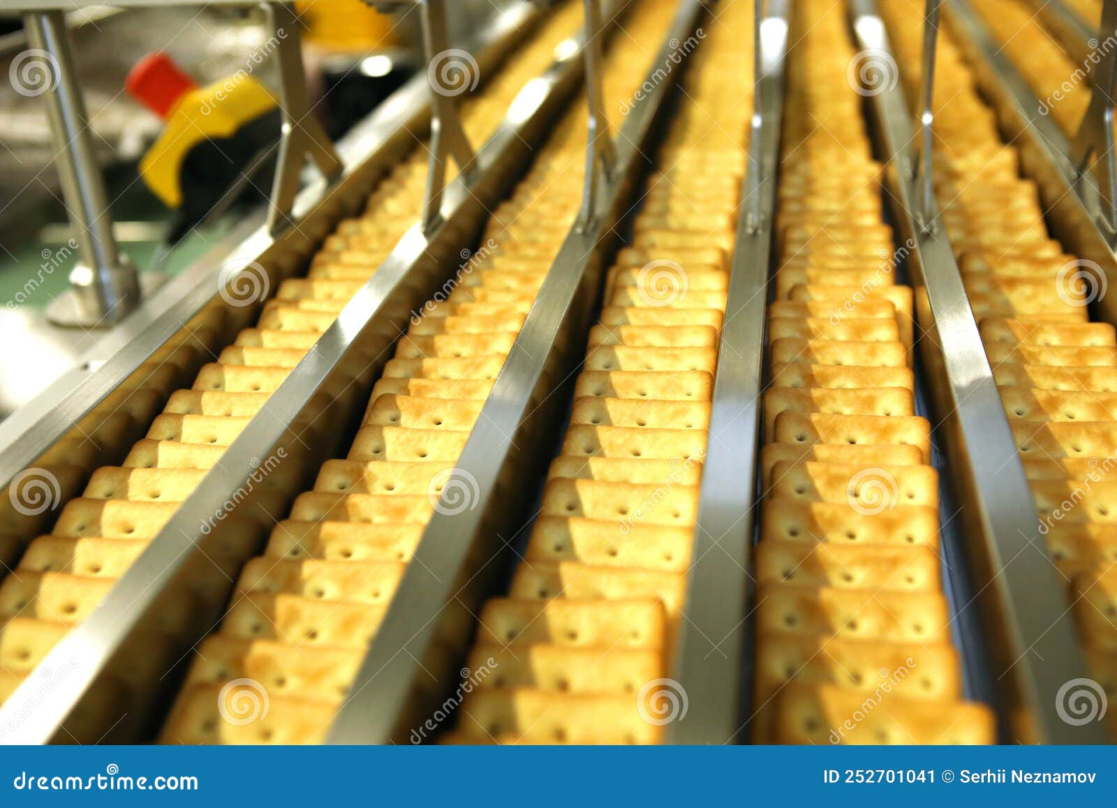A Lot of Cookies on the Production Line. the Flow of Sweets before ...