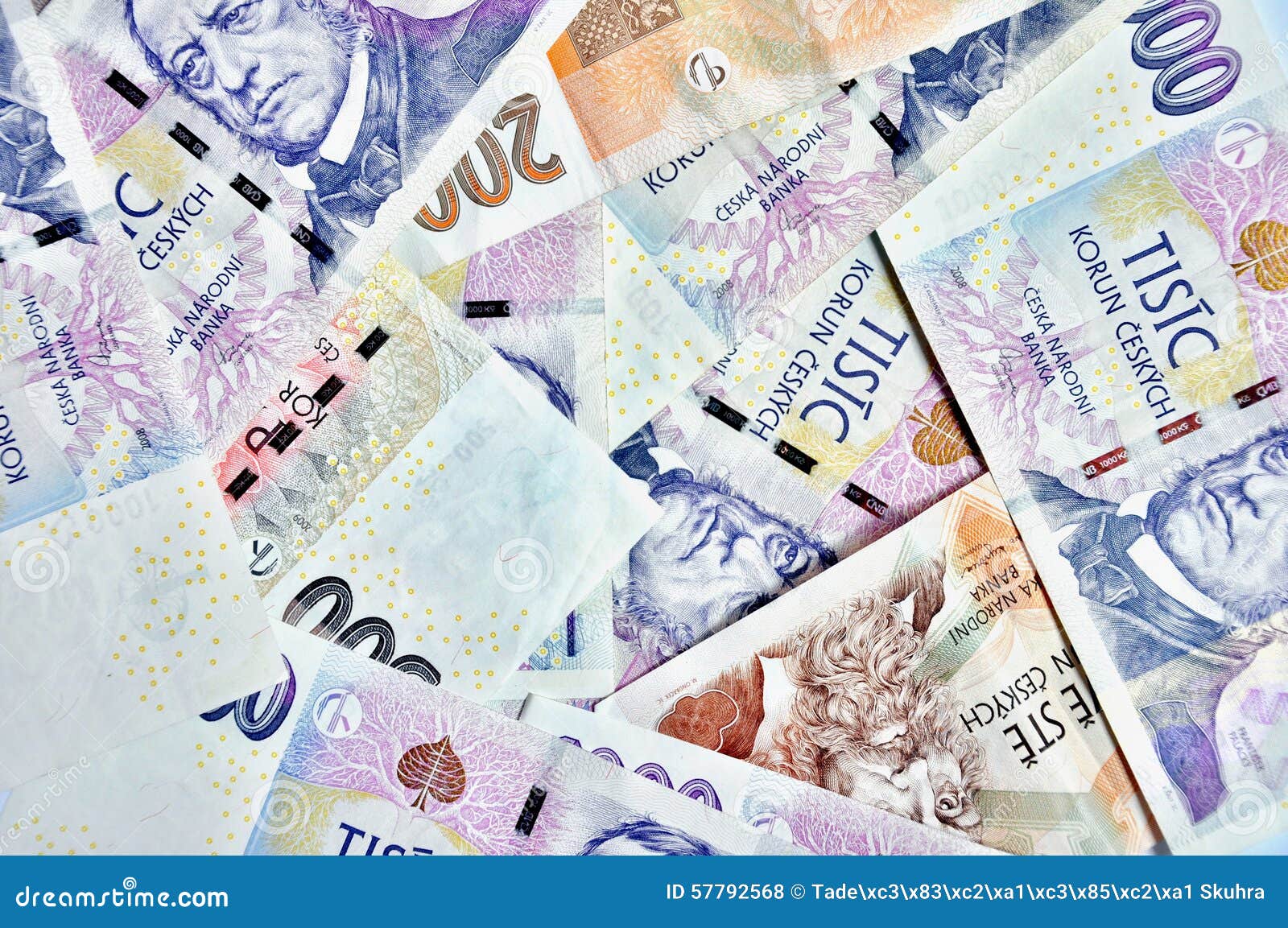 A Lot of Czech Crowns Banknotes Stock Photo - Image of benefit, note ...