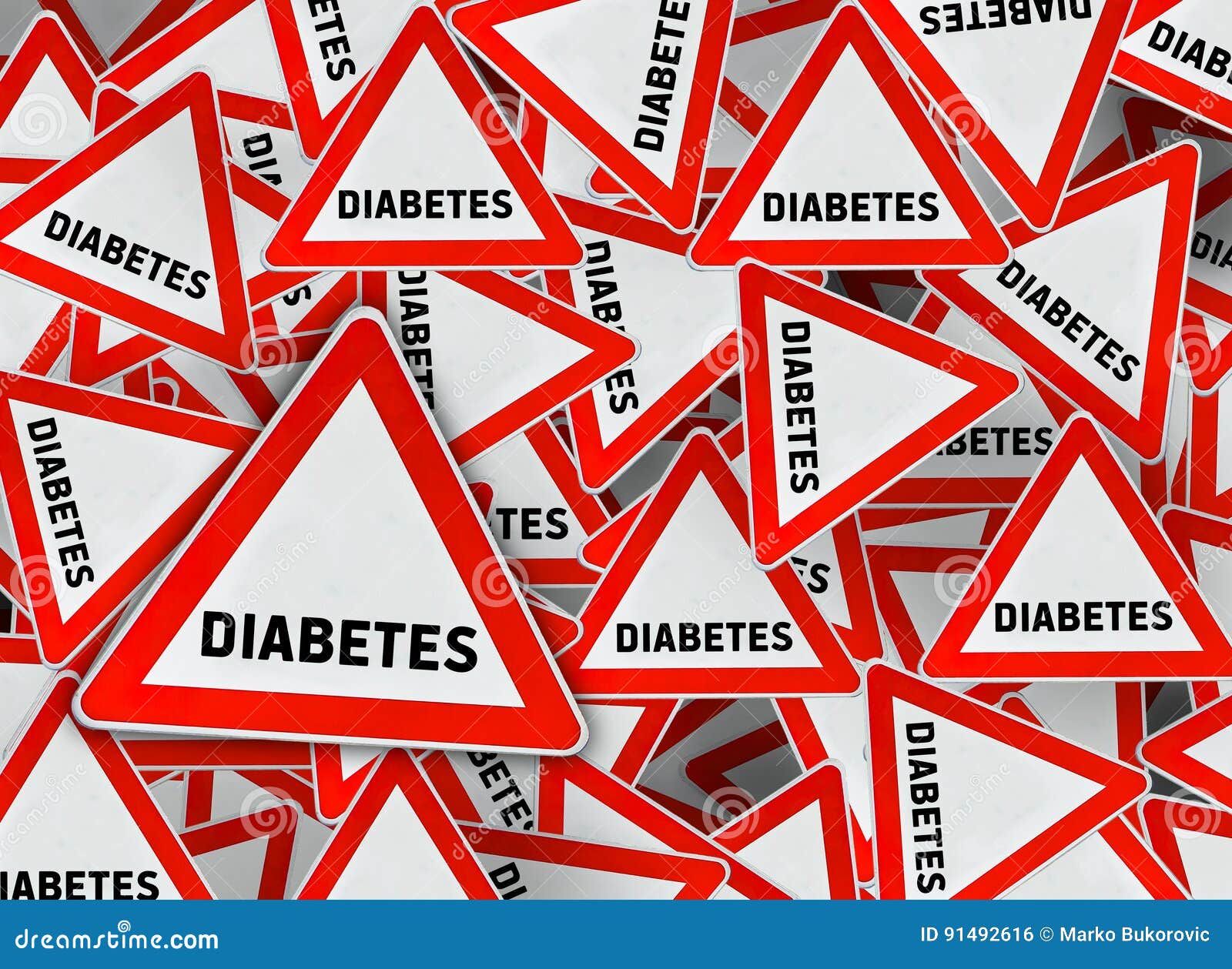 A Lot of Diabetes Triangle Road Sign Stock Illustration - Illustration ...