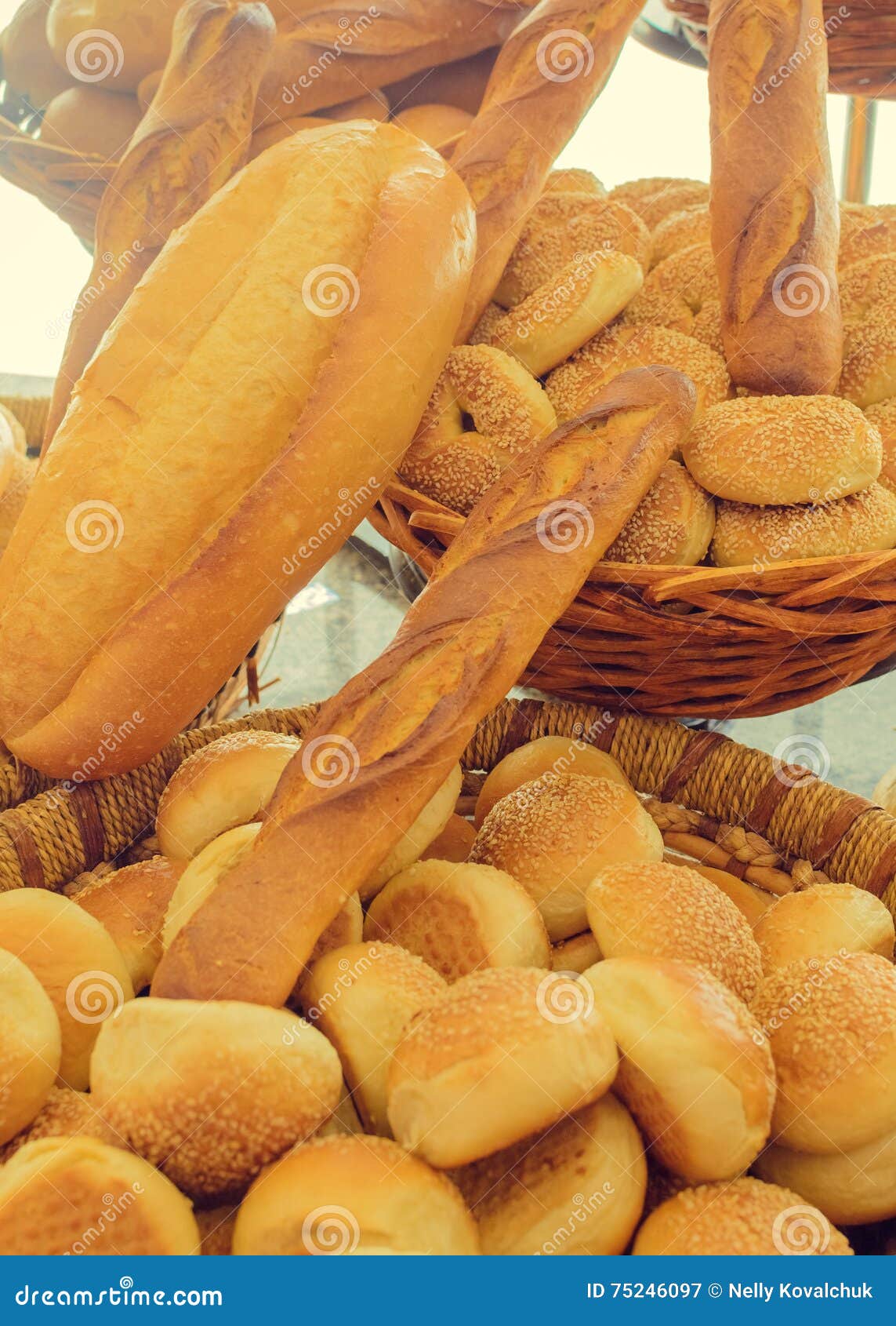 A lot of different bread stock image. Image of gourmet - 75246097