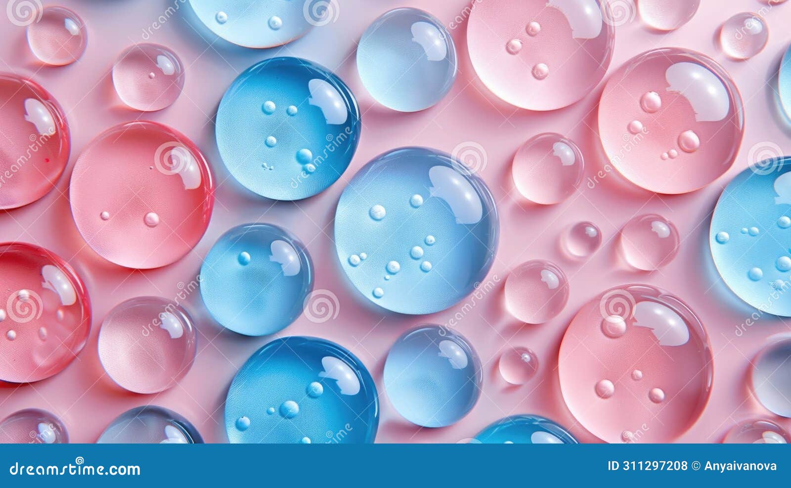 A Lot of Different Colored Bubbles on a Pink Surface Stock Photo ...