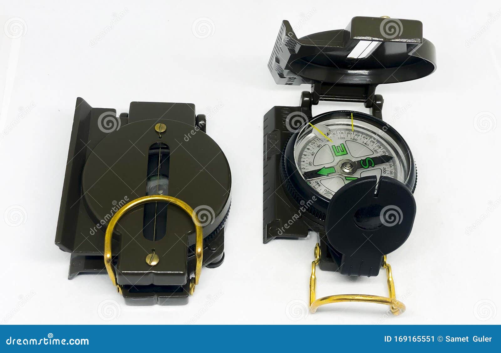 Compass Assortment and White Background Stock Image - Image of arrow ...