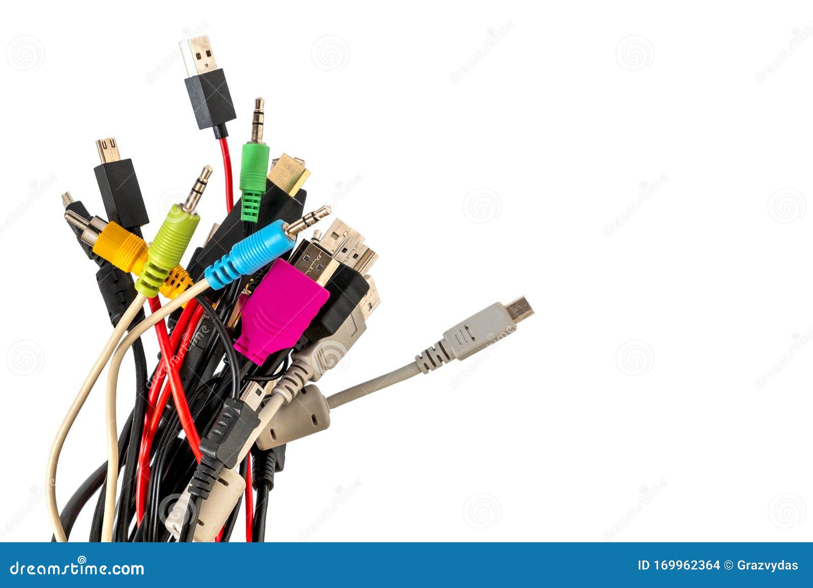Different Computer Cables and Plugs Stock Photo - Image of connection ...