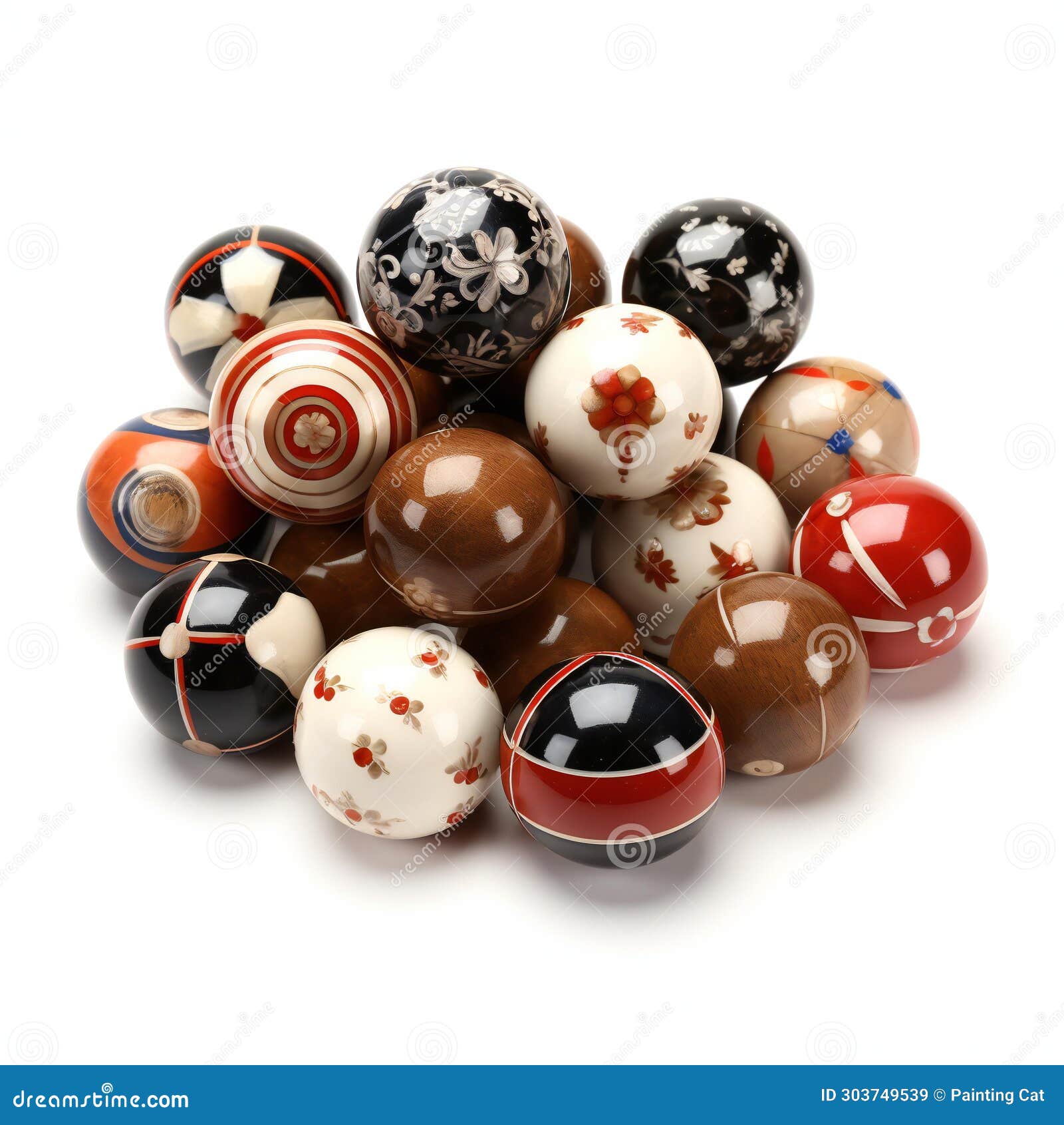 Lot of Different Marbles Isolated on White Background Stock ...