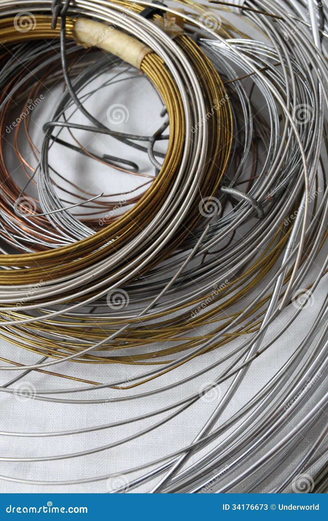 Lot of Different Metal Wire Stock Image - Image of closeup, iron: 34176673