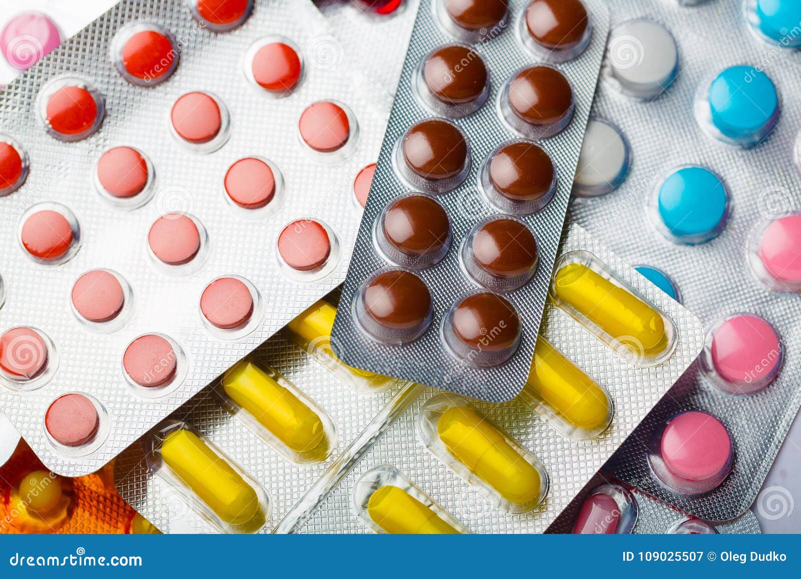 Lot of Different Pills Close-up View Stock Image - Image of brown ...