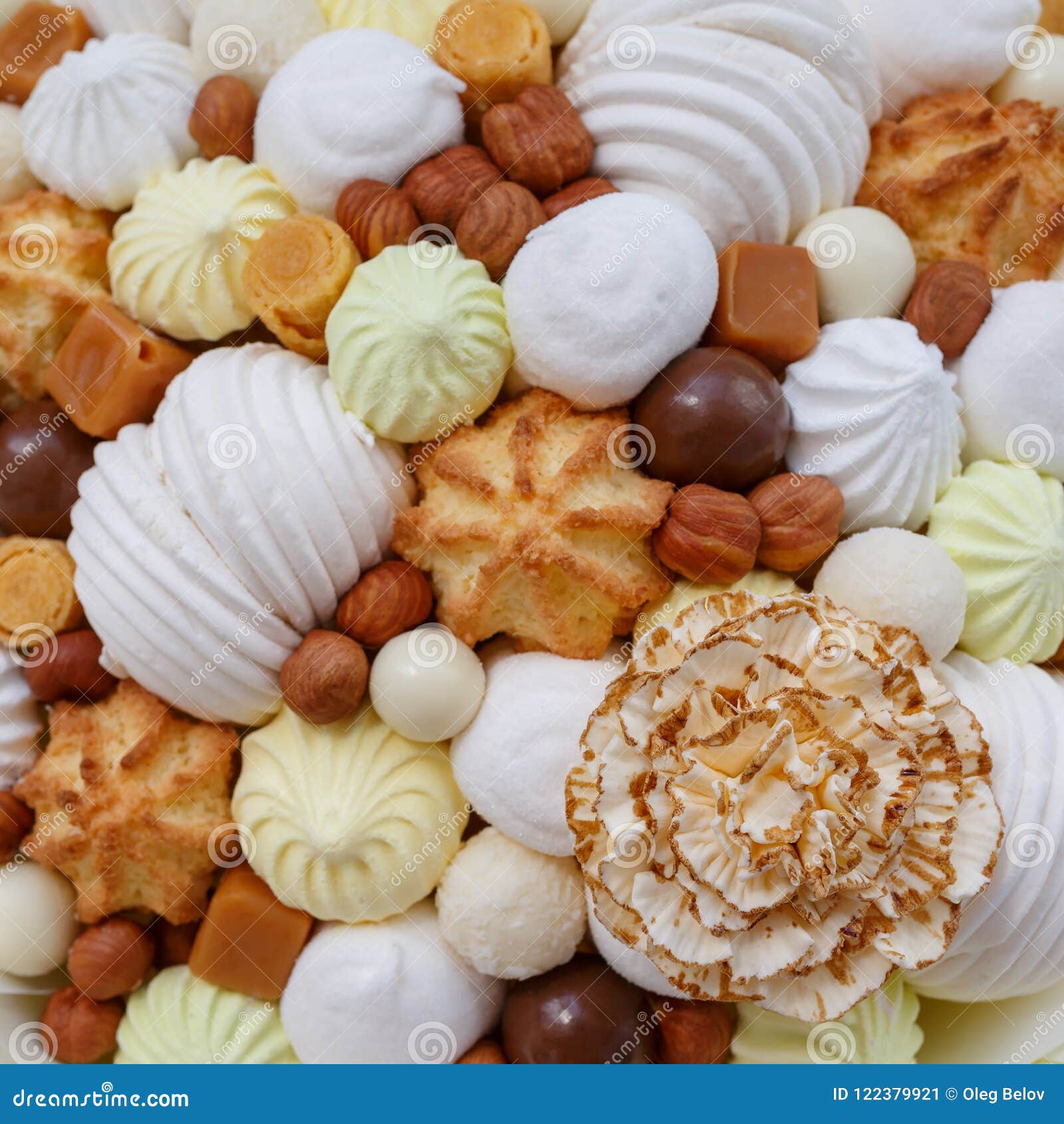 A Lot of Different Sweets, Such As: Marshmallows, Sweets, Chocolate ...
