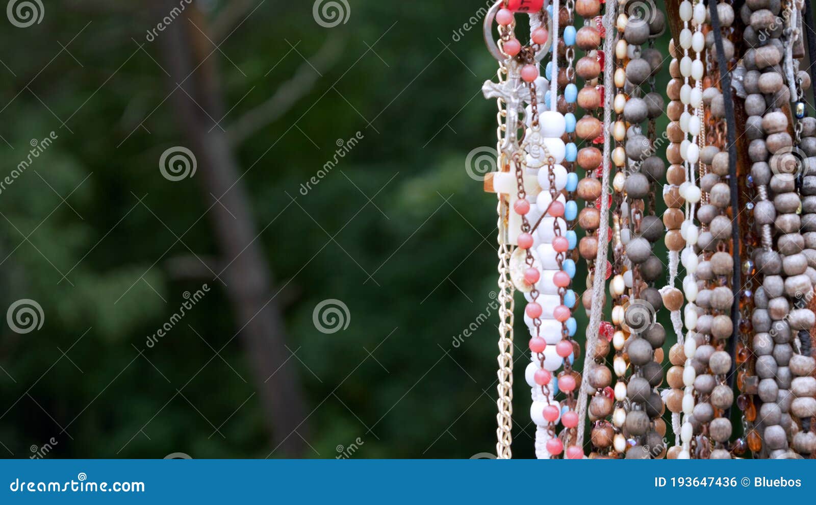 A Lot of Different Types of Chains Hanging on a Stick Stock Photo ...