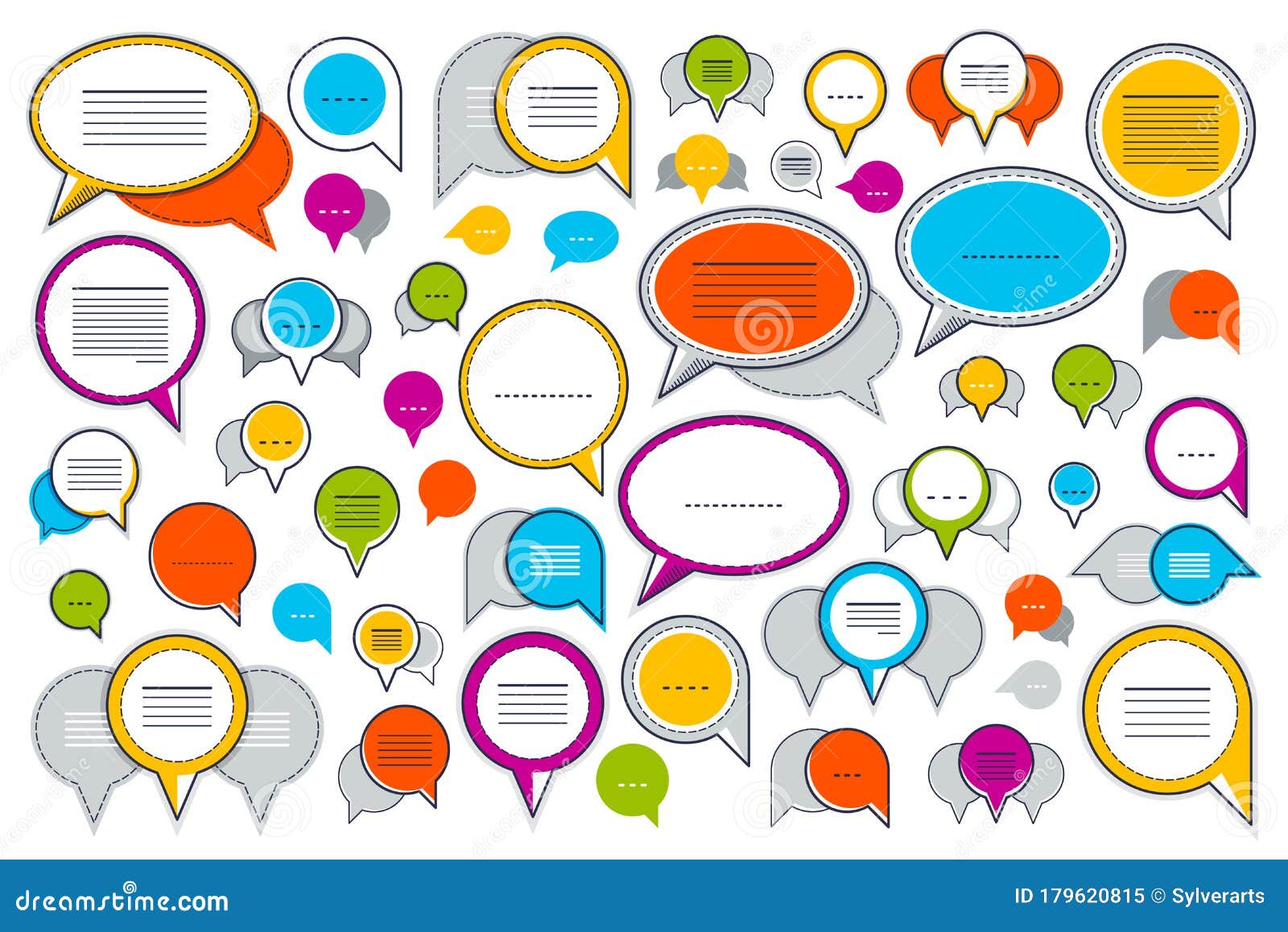 6 Different Dialog Balloon Vector Illustration | CartoonDealer.com #4800072
