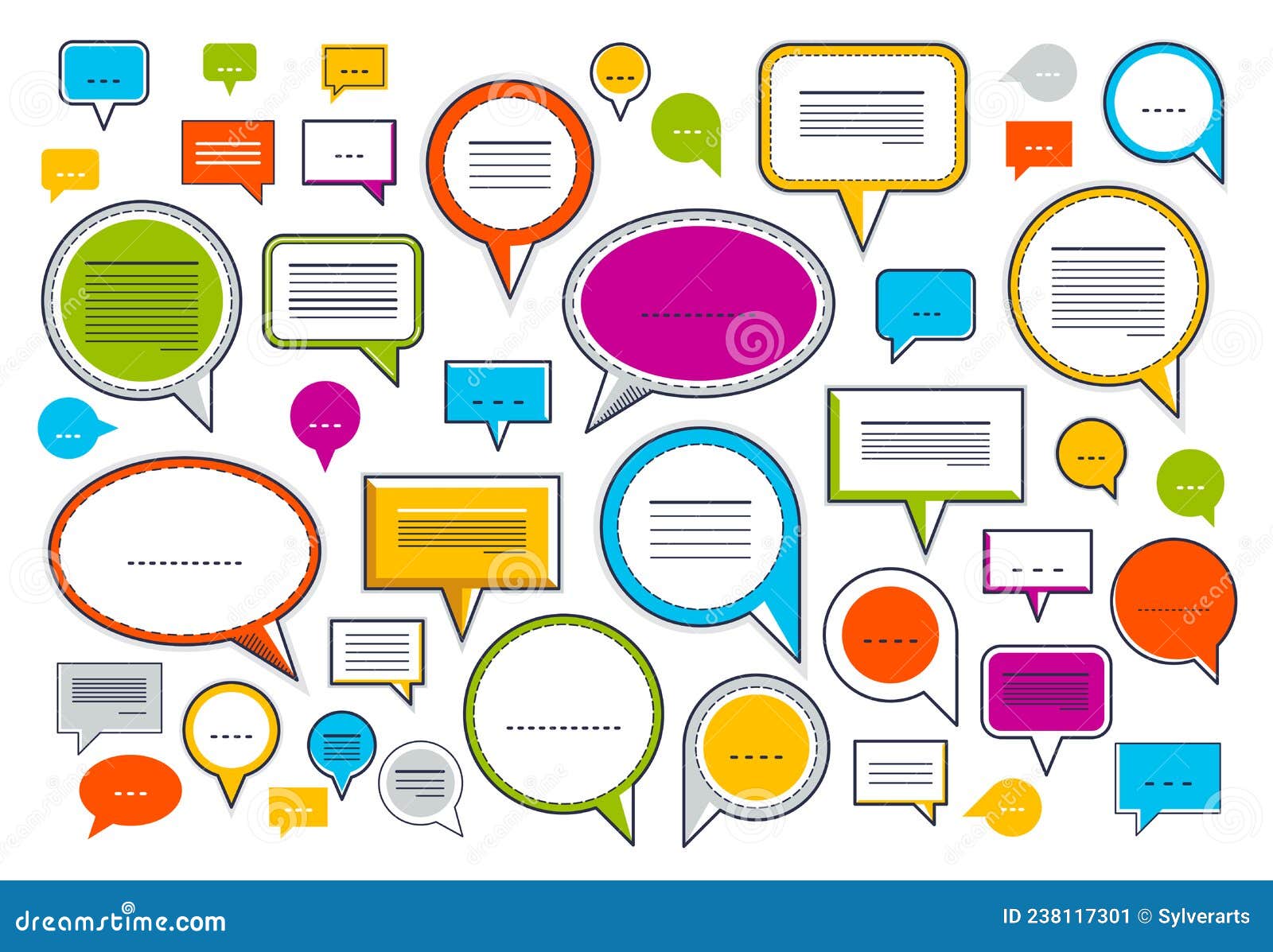 6 Different Dialog Balloon Vector Illustration | CartoonDealer.com #4800072