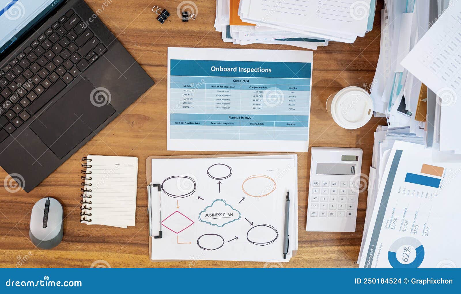 A Lot of Document and Paper on Table at Home. Busy and Hard Working ...