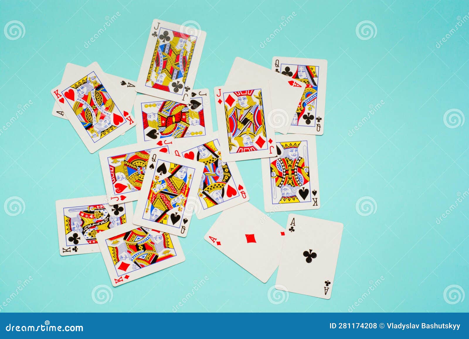 Lot of Dusty Old Playing Cards Top View. Stock Photo - Image of numeric ...
