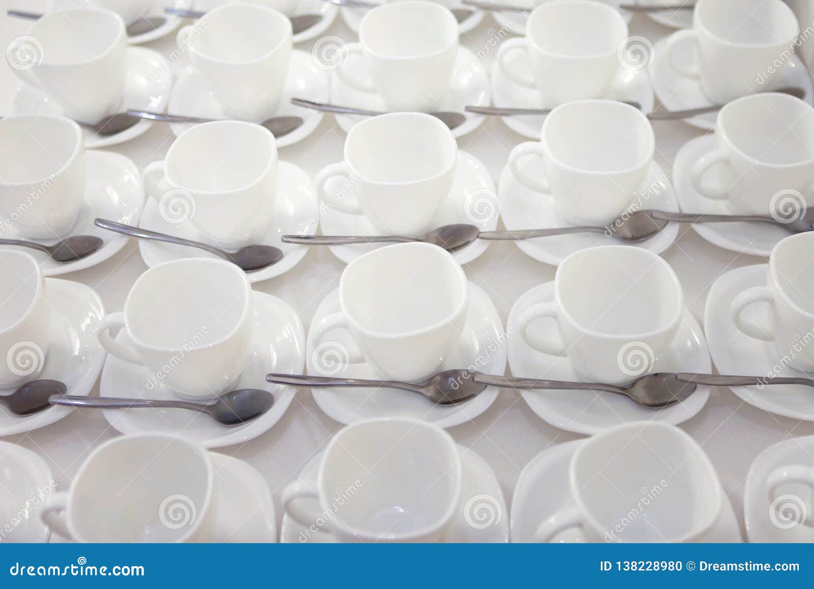 It is a Lot of Empty White Net Tea Cups Stock Photo - Image of meeting ...