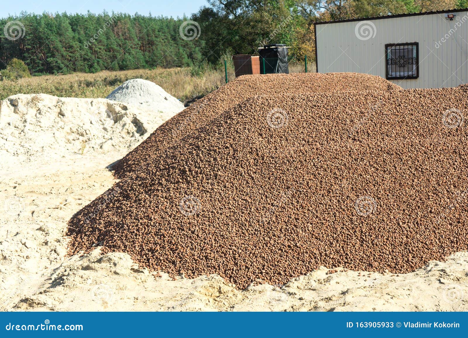 A Lot of Expanded Clay in a Pile on the Construction Site Stock Image ...
