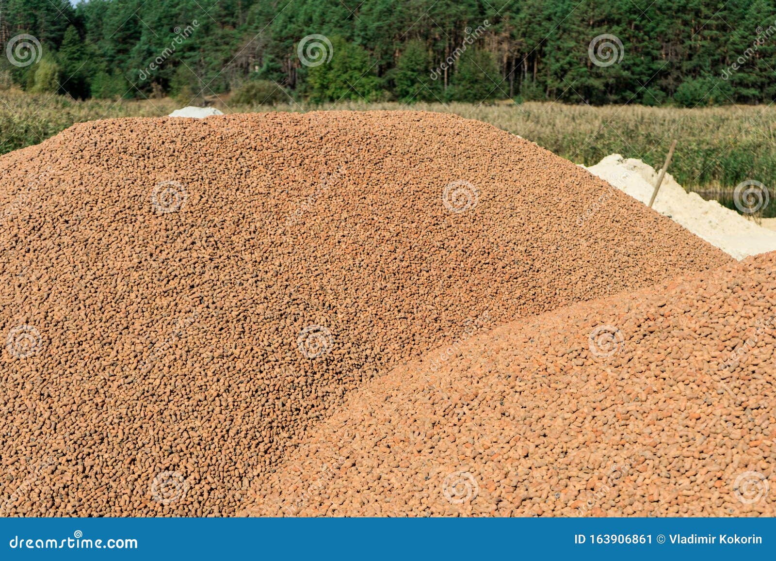 A Lot of Expanded Clay in a Pile on the Construction Site Stock Image ...