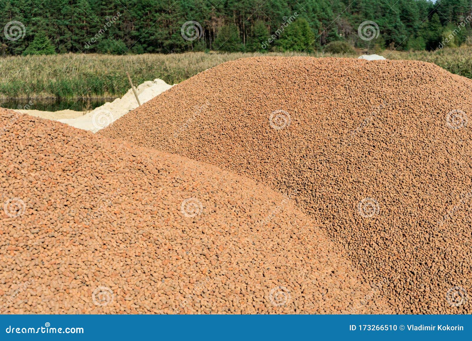 A Lot of Expanded Clay in a Pile on the Construction Site Stock Photo ...