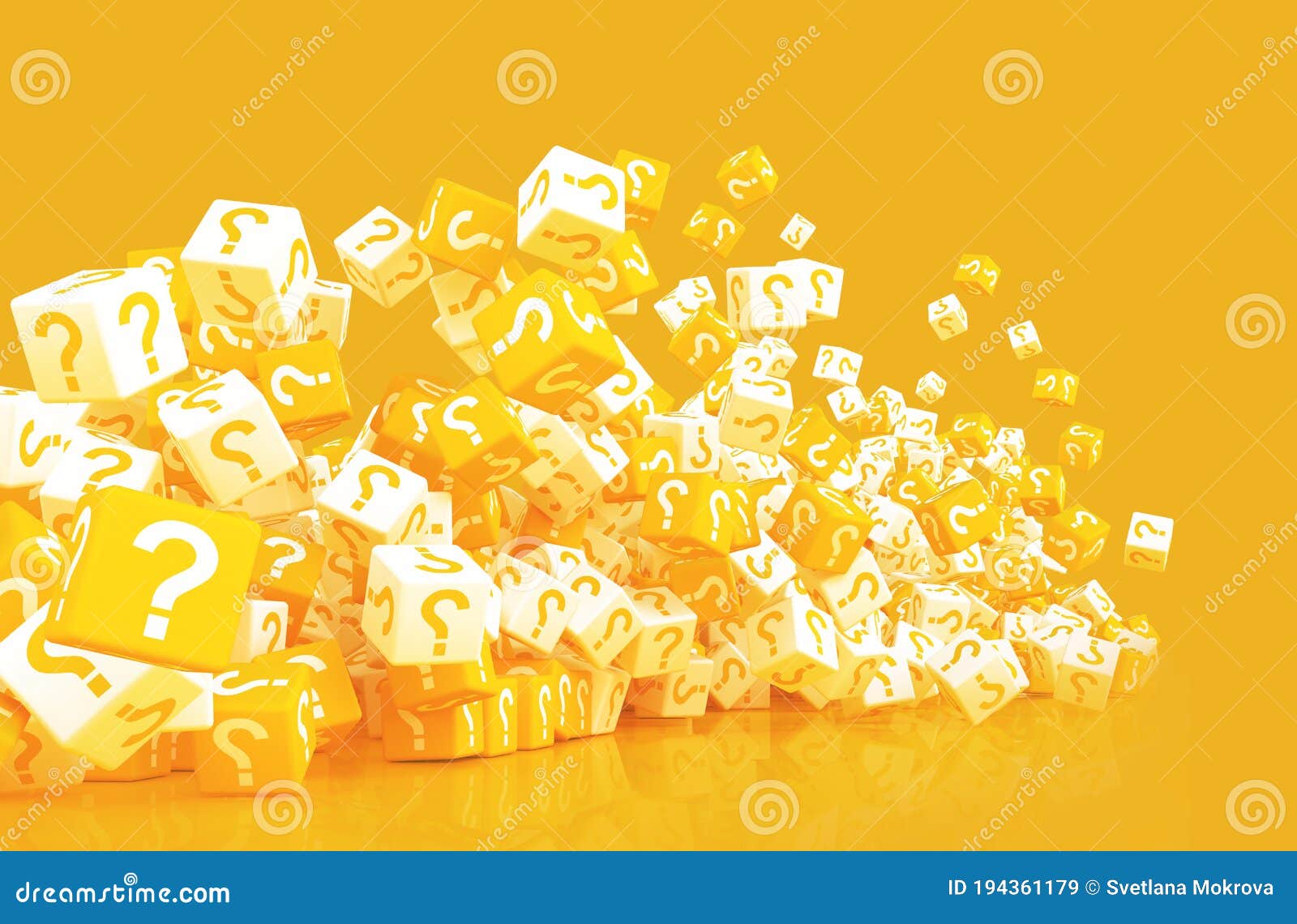 Falling Question Marks. Interrogation Signs On Dark Blue Background ...