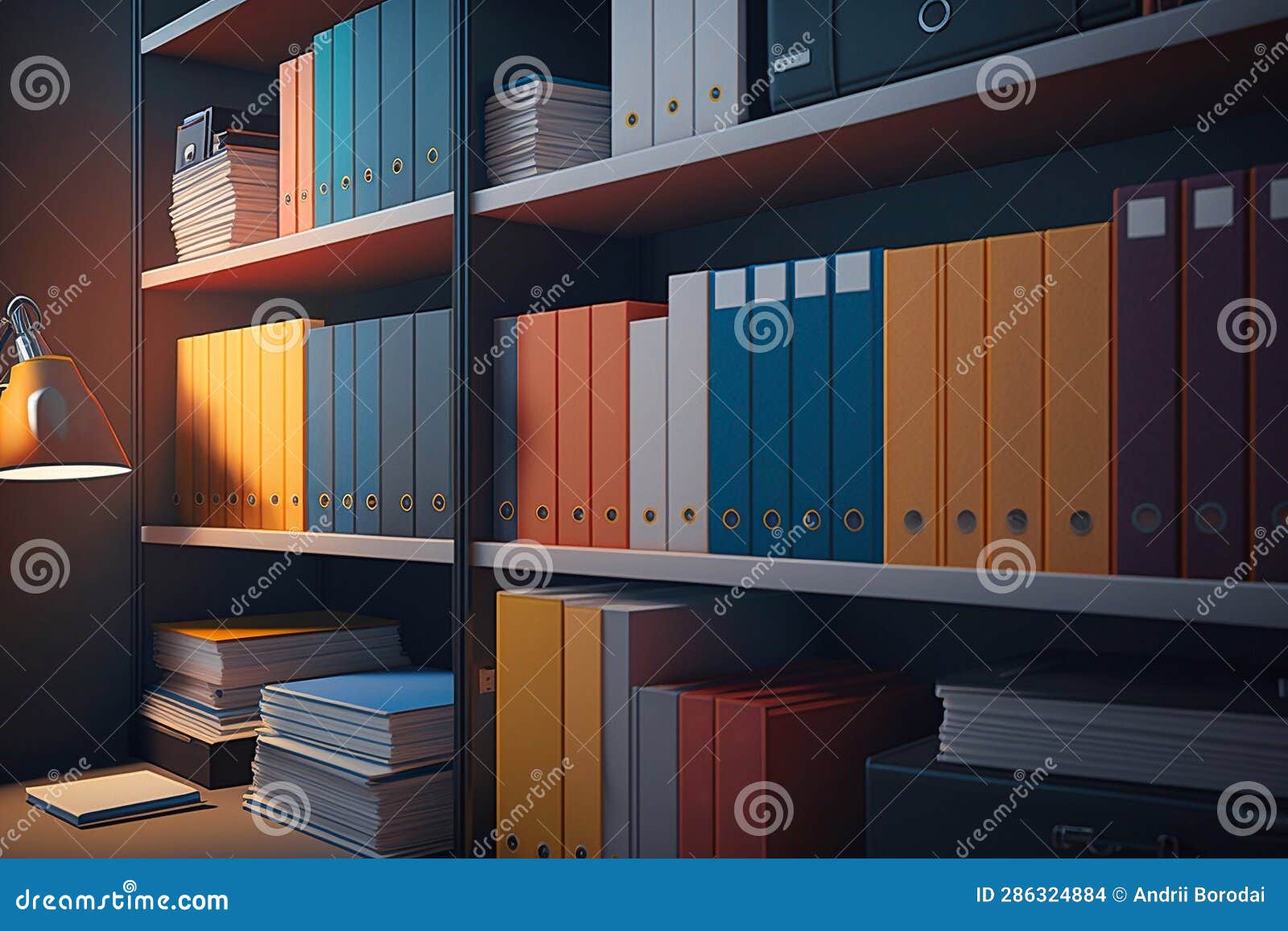 A Lot of Files Folder Store in the Office Shelf: Papers, Documents and ...