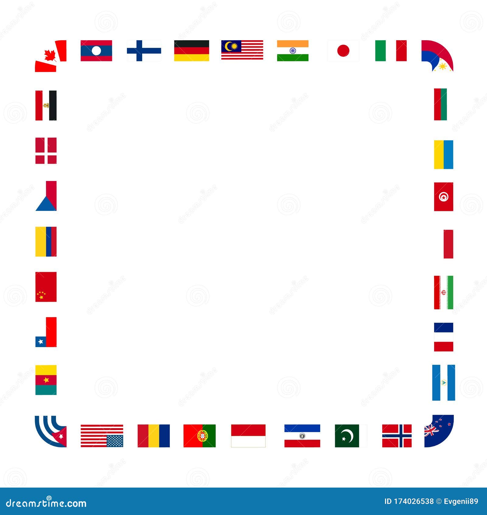 Flags Of Sovereign States, Regions And Territories Cartoon Vector ...