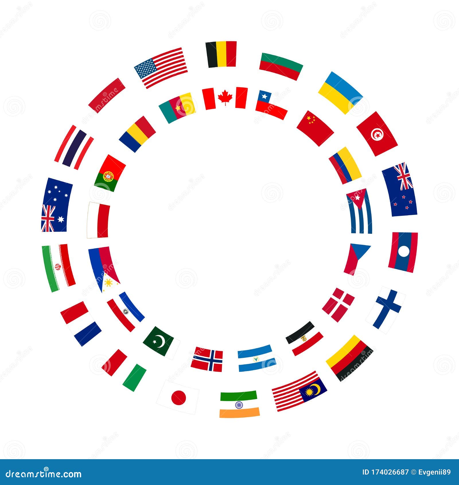 Flags Of Sovereign States, Regions And Territories Cartoon Vector ...
