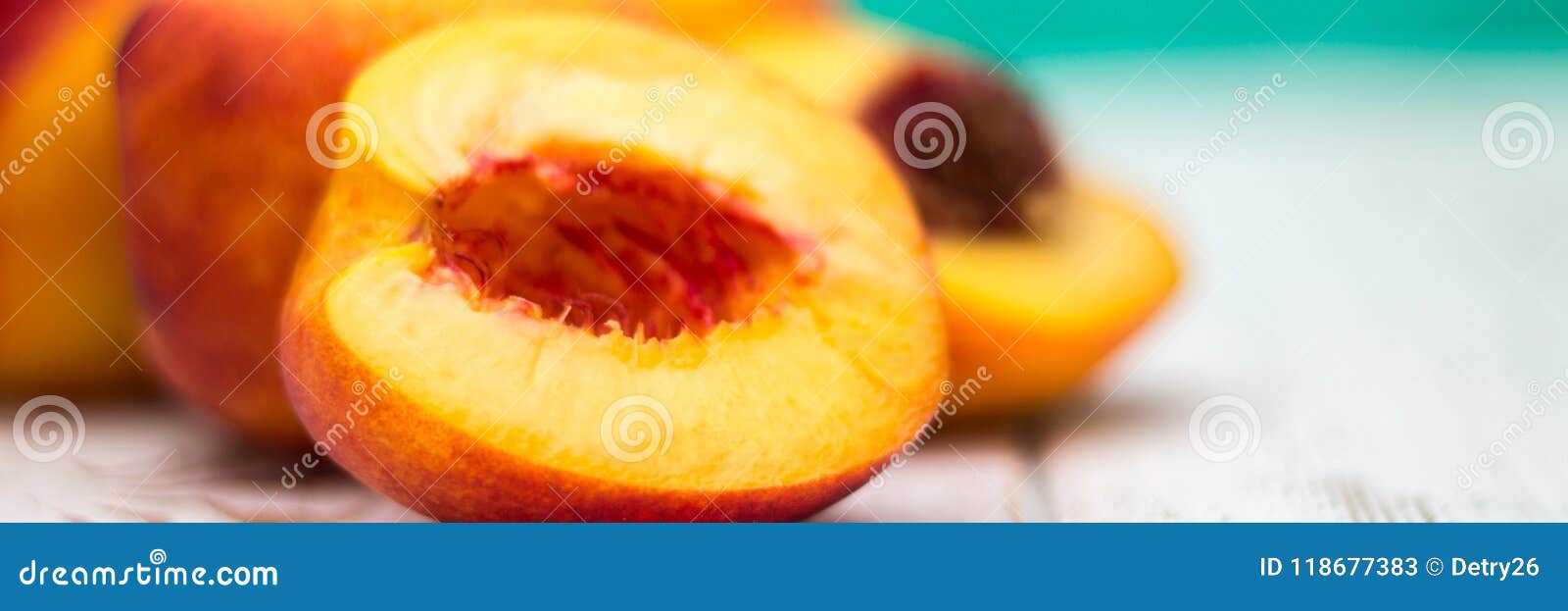 A Lot of Fresh Peaches on a White Table Banner Stock Image - Image of ...