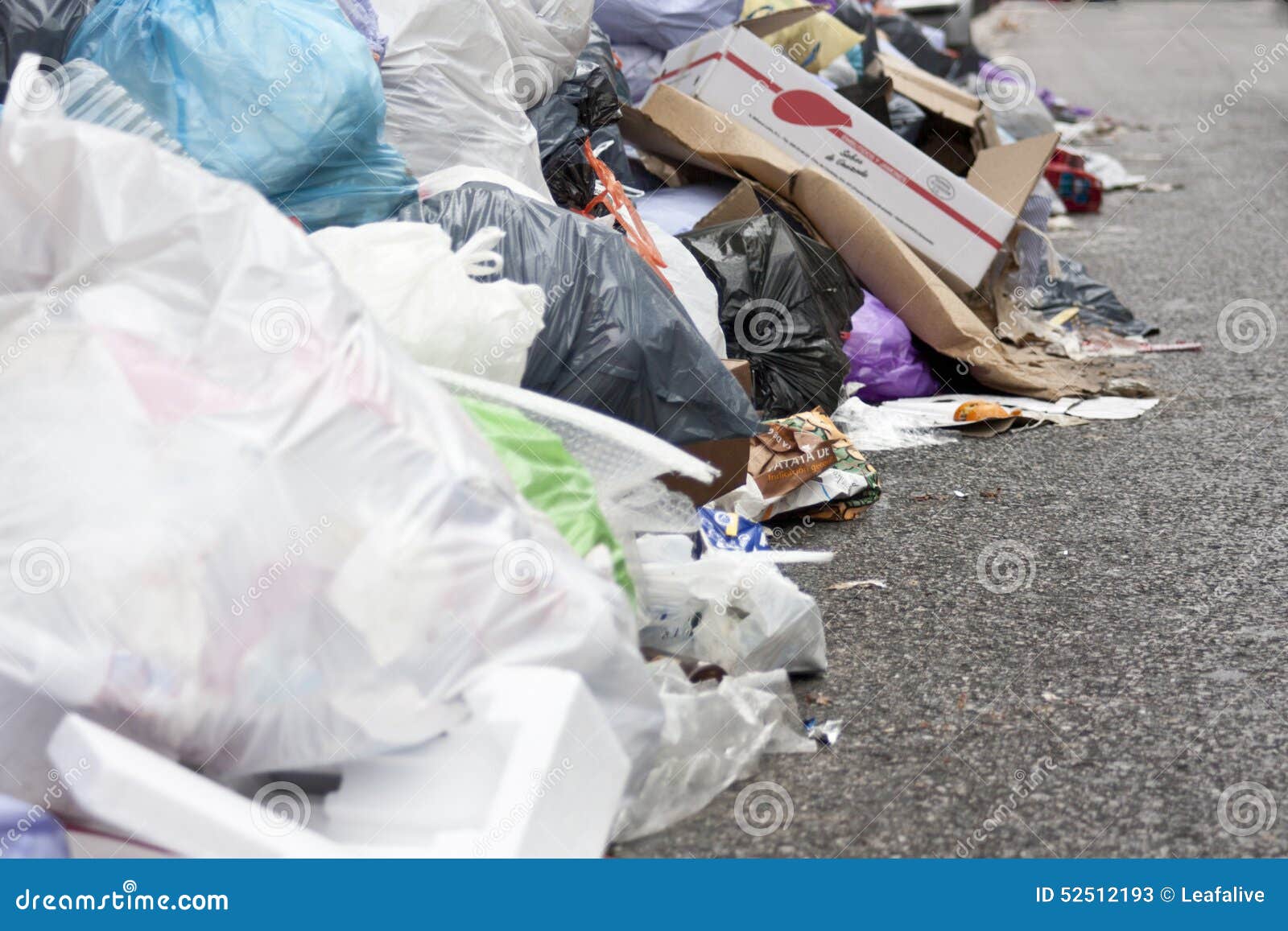 A Lot of Garbage in the Street Stock Image - Image of global, ecology ...