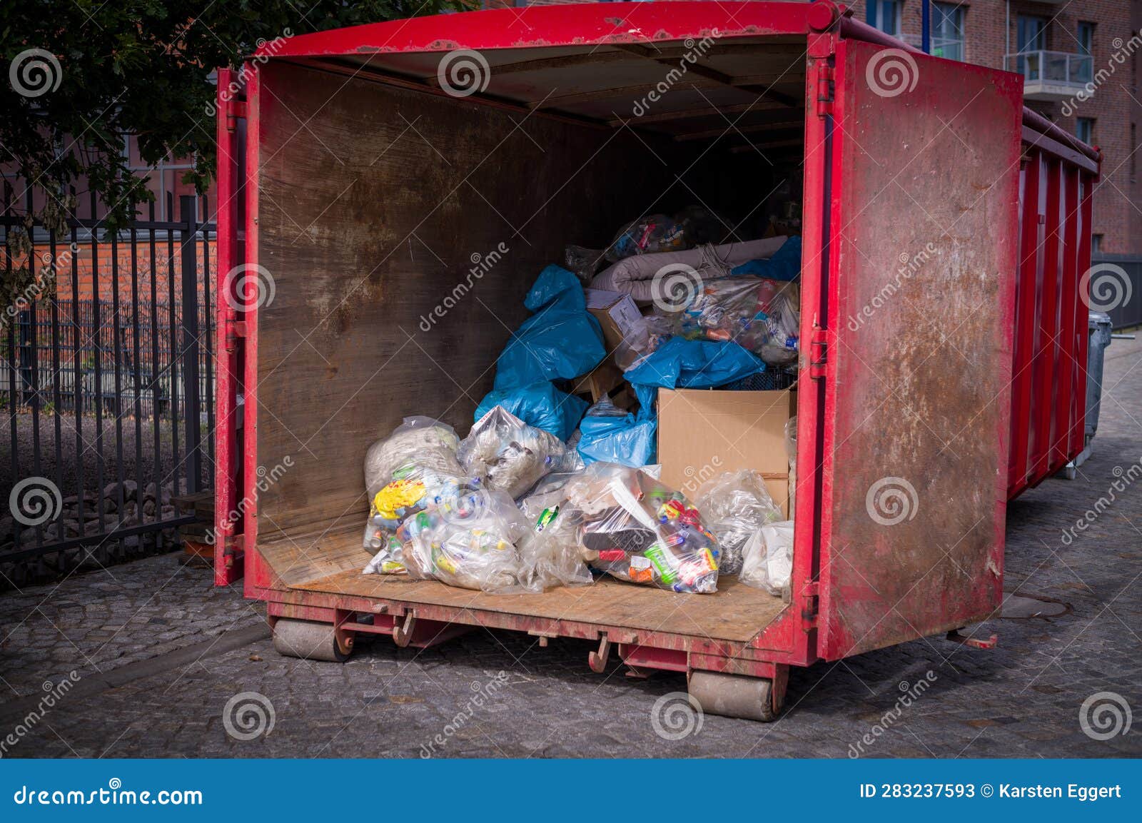 A Lot of Garbage is Transported in a Large Container Stock Image ...