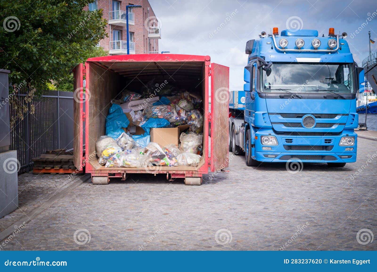 A Lot of Garbage is Transported in a Large Container Editorial Image ...
